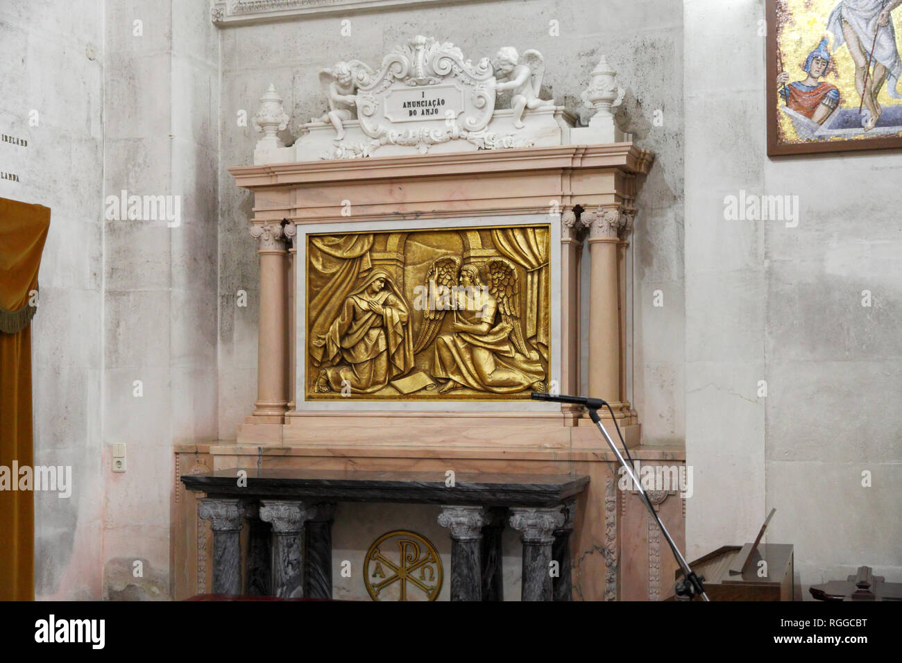 Bas-relief of the Basilica of Fatima representing one of the fourteen ...