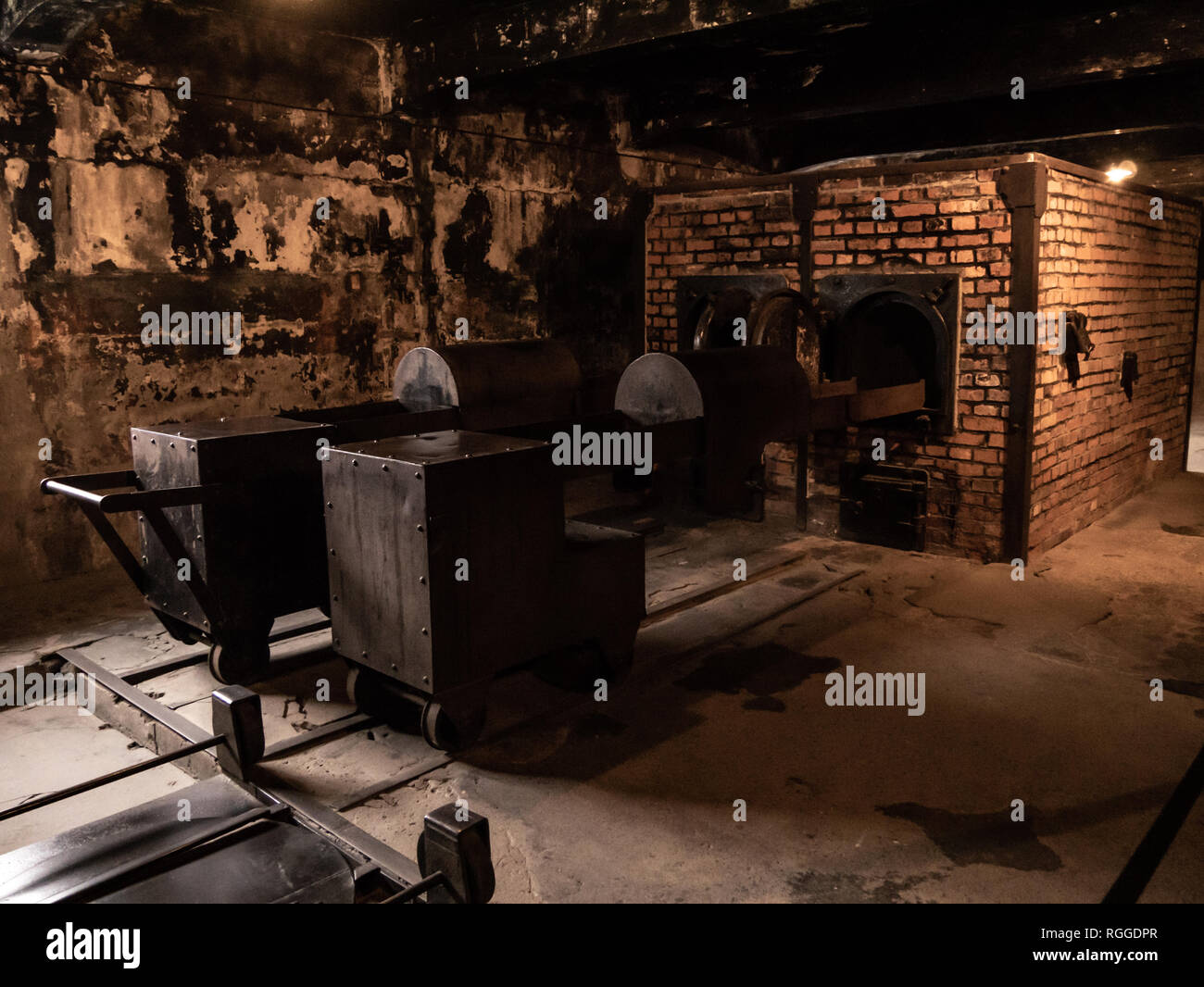 Interior of crematorium, Auschwitz concentration and extermination camp ...