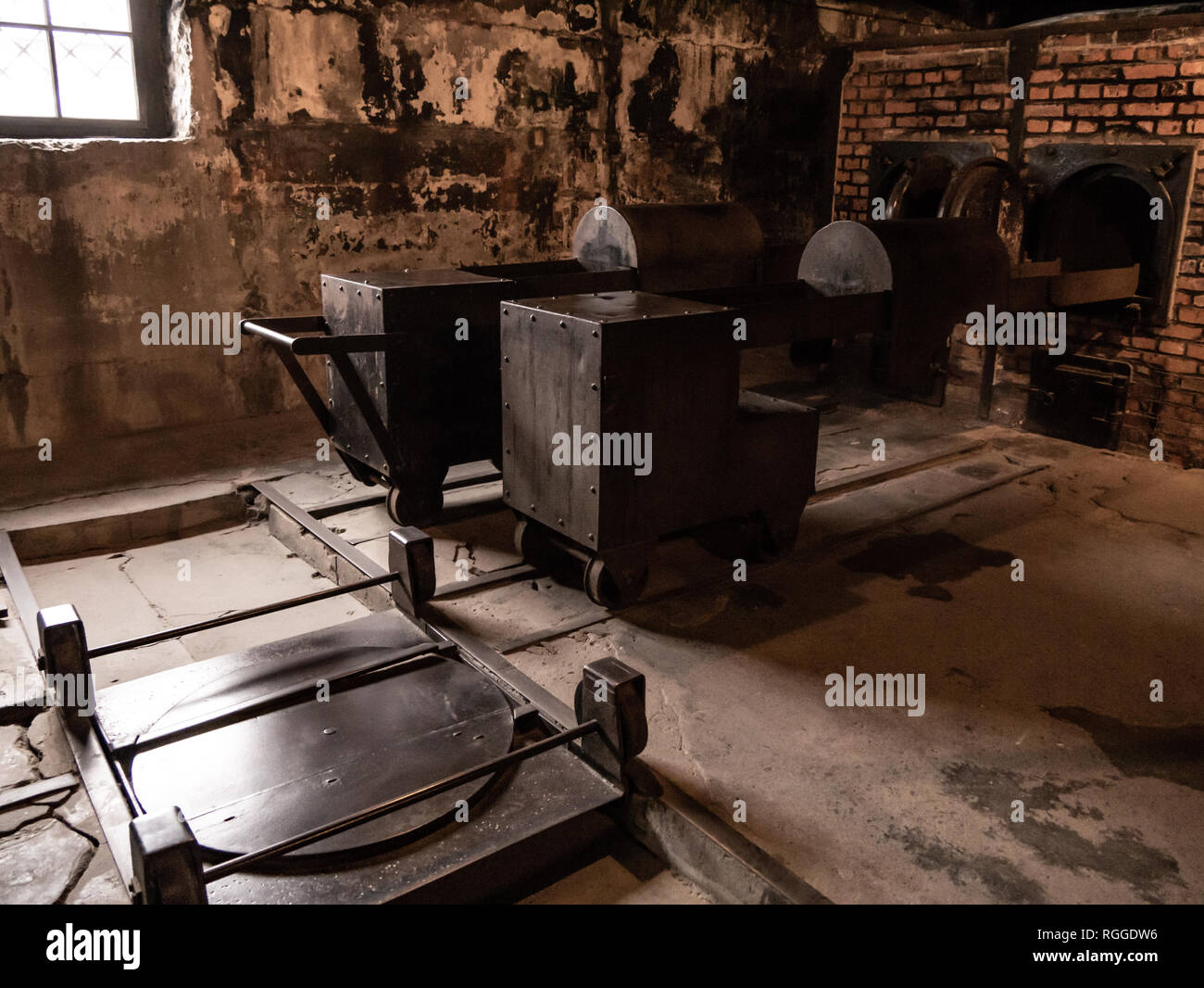 Interior of crematorium, Auschwitz concentration and extermination camp ...
