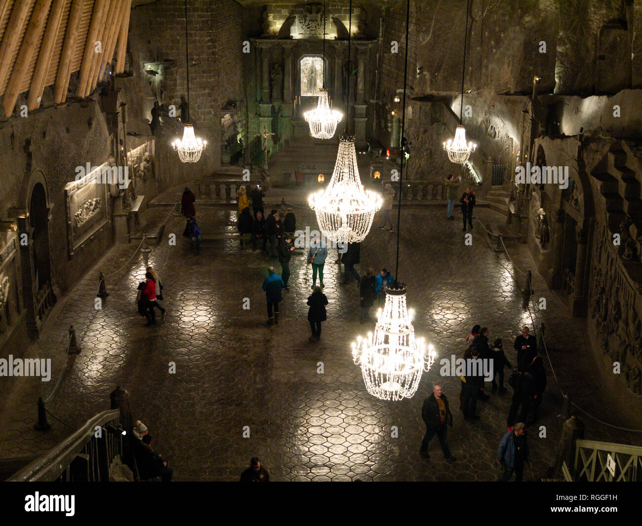 St Kinga's chapel, Wieliczka Salt Mine, Wieliczka, Poland Stock Photo ...