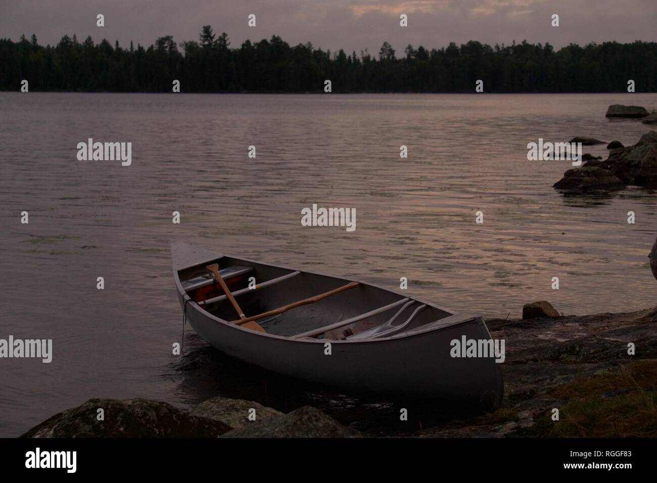 Canoe in the Boundary Water Canoe Area Wilderness in Minnesota Stock ...