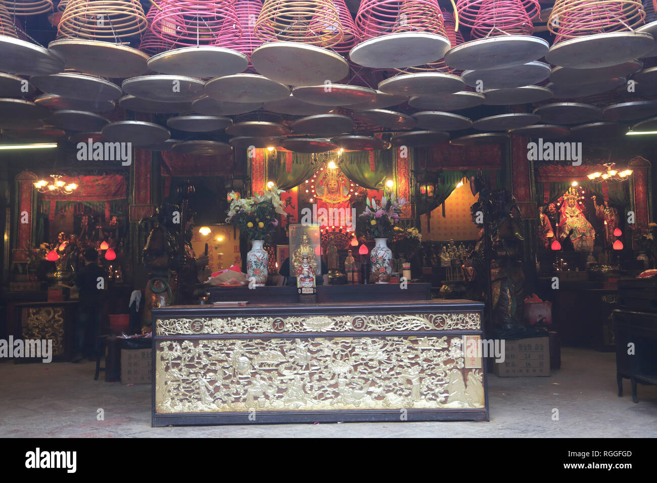 19th Century Tin Hau (Goddess of the Sea) Temple Complex, Yau Ma Tei , Kowloon, Hong Kong, China ...