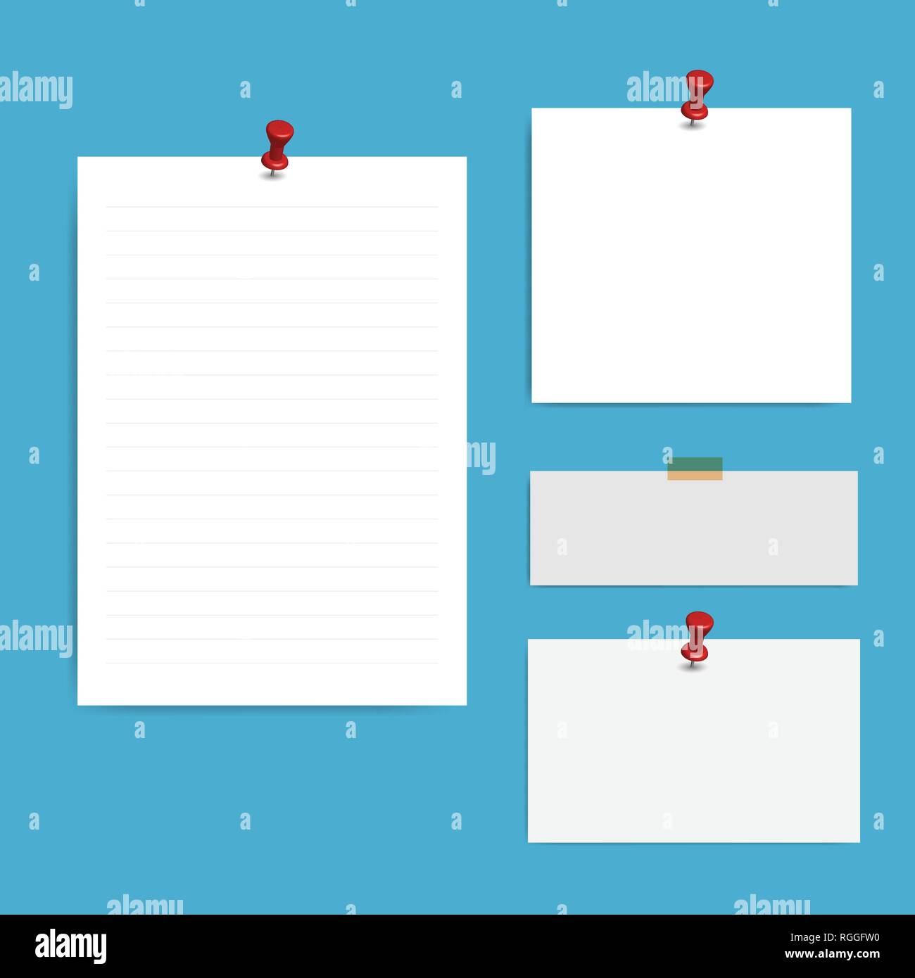 White and memory and note and pin Stock Vector Images - Alamy