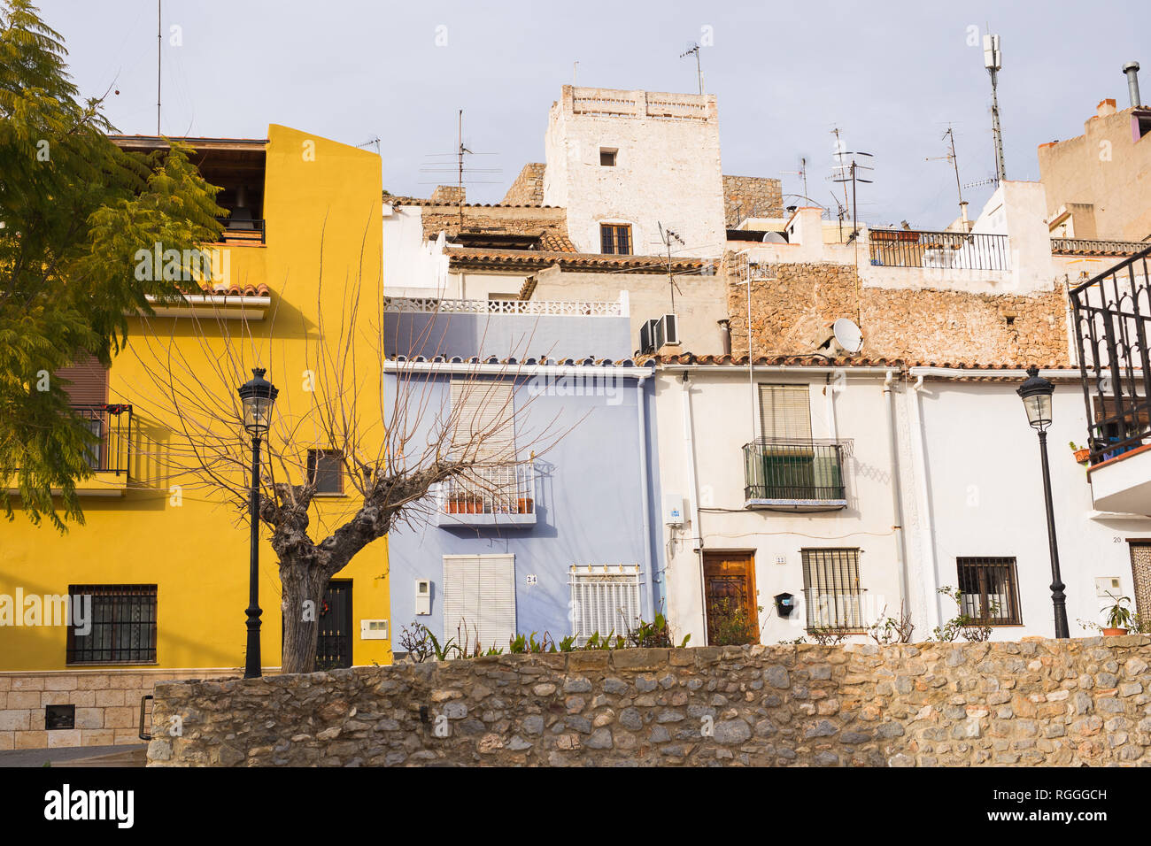 Travel, architecture and Mediterranean town concept - Spanish suburban ...