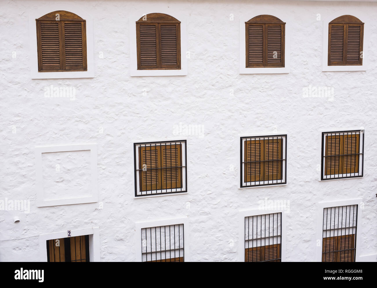 The wall with windows of the building Stock Photo - Alamy