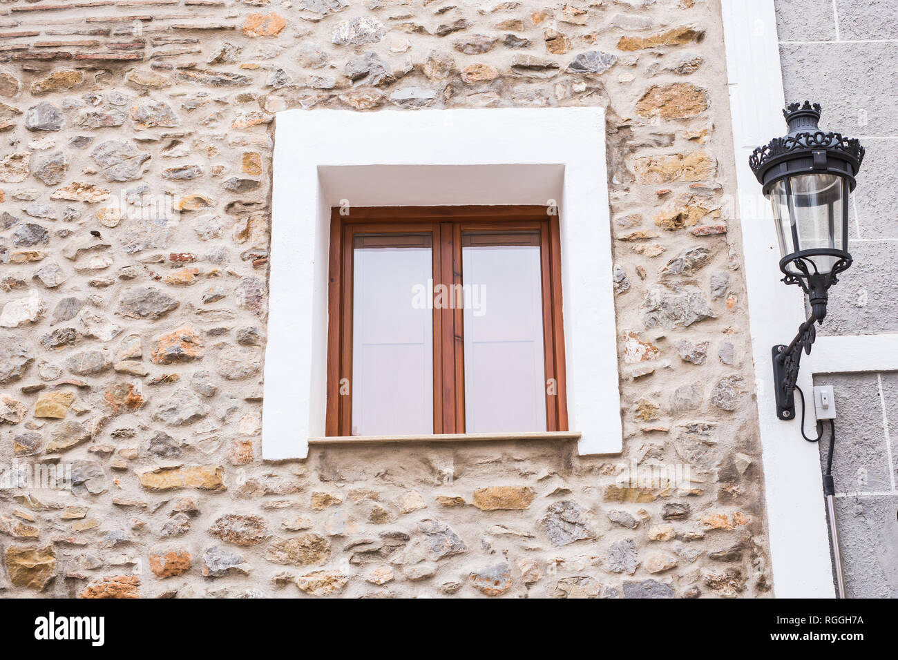 Design, architecture and exterior concept - Modern wooden window on the ...