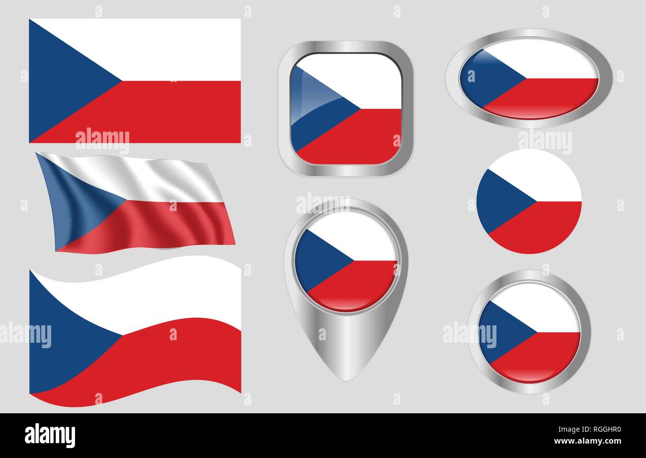 Flag czech republic square Stock Vector Images - Alamy