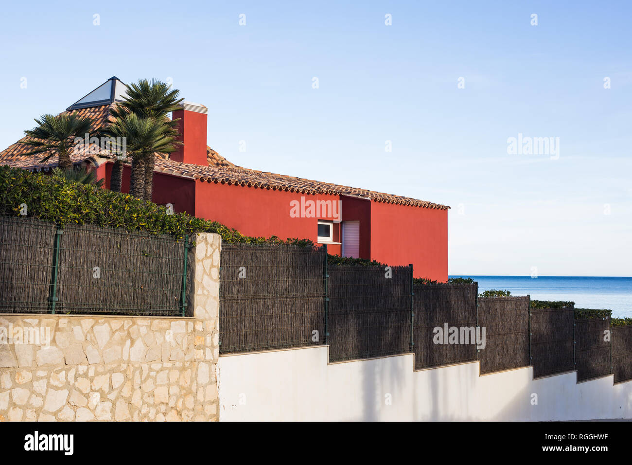 Design, architecture and building concept -House above beach Stock ...