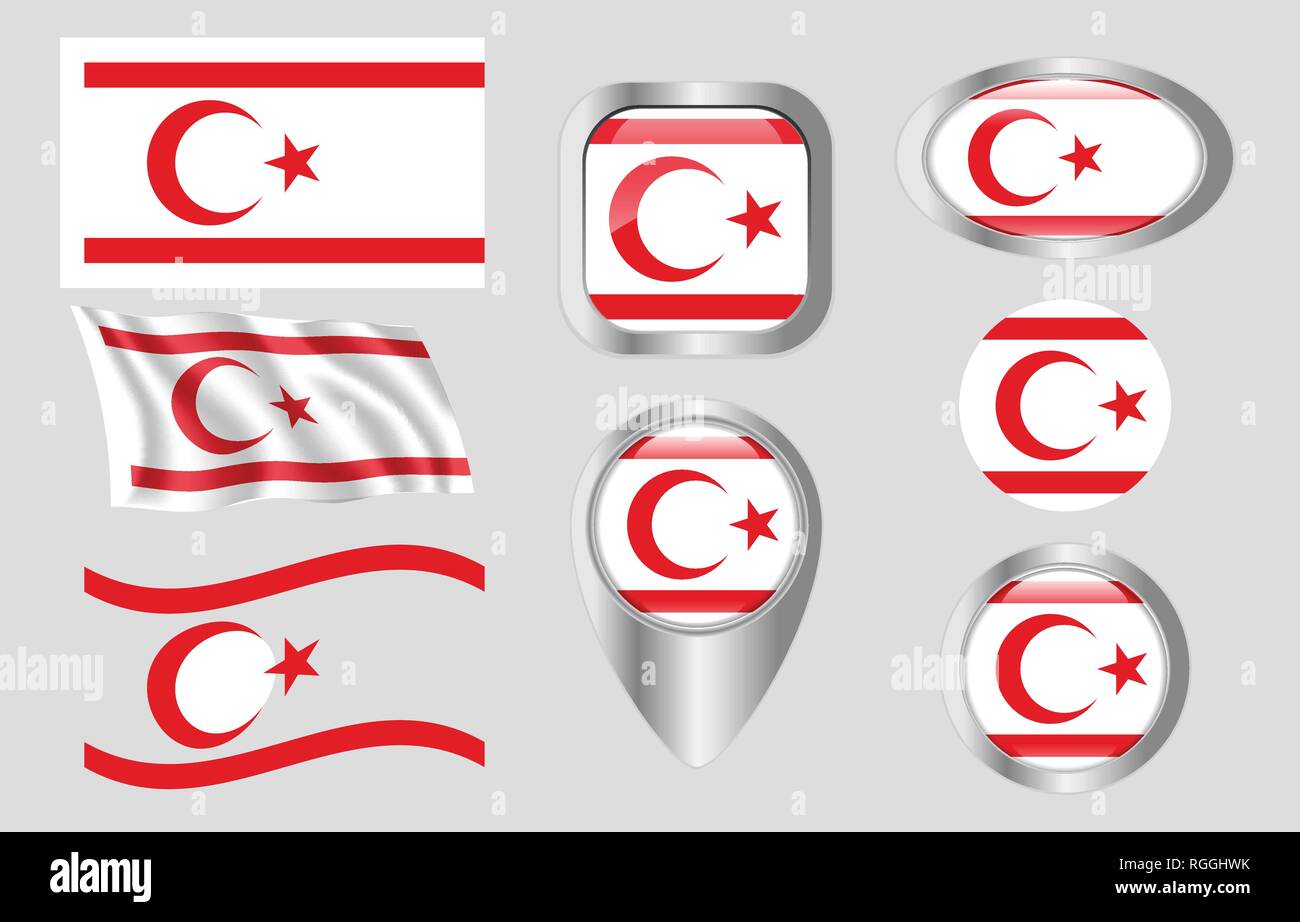 Flag of the Turkish Republic of Northern Cyprus Stock Vector Image ...
