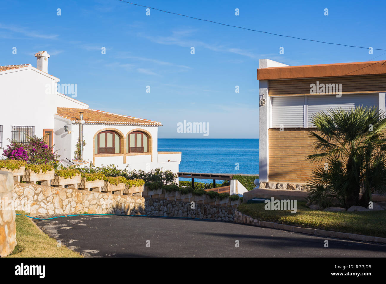 Design, architecture and building concept -House above beach Stock ...