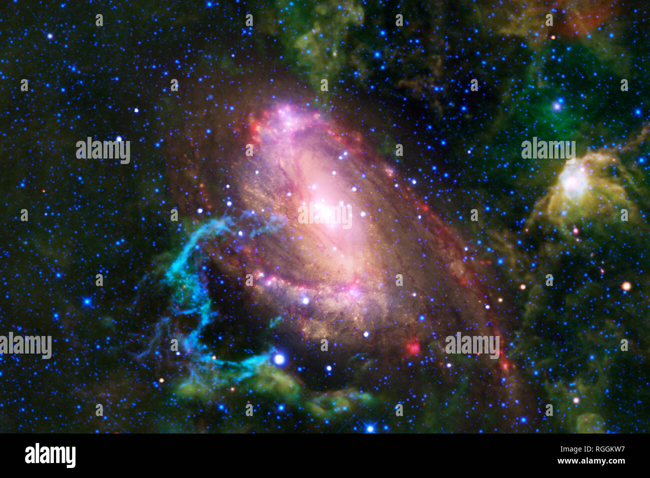 Infinite beautiful cosmos background with nebula and stars. Elements of ...