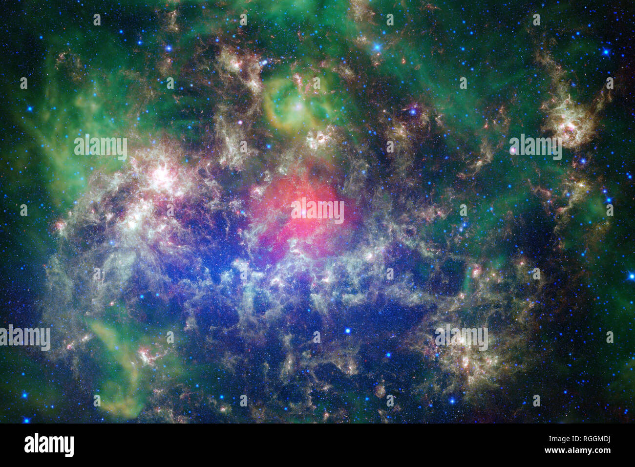 Nebulae and stars in outer space, glowing mysterious universe. Elements ...