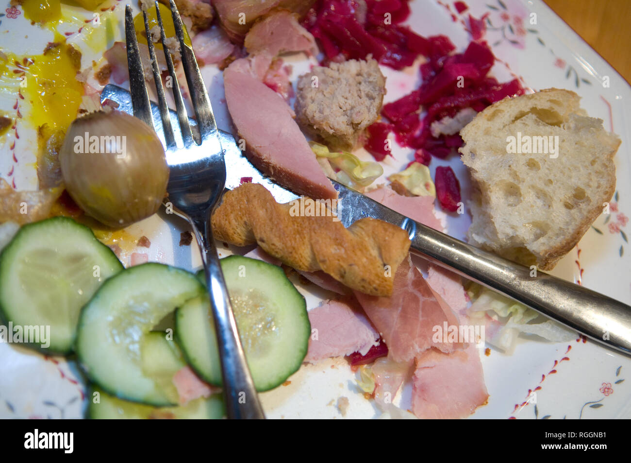 Plate half eaten christmas party food hi-res stock photography and ...