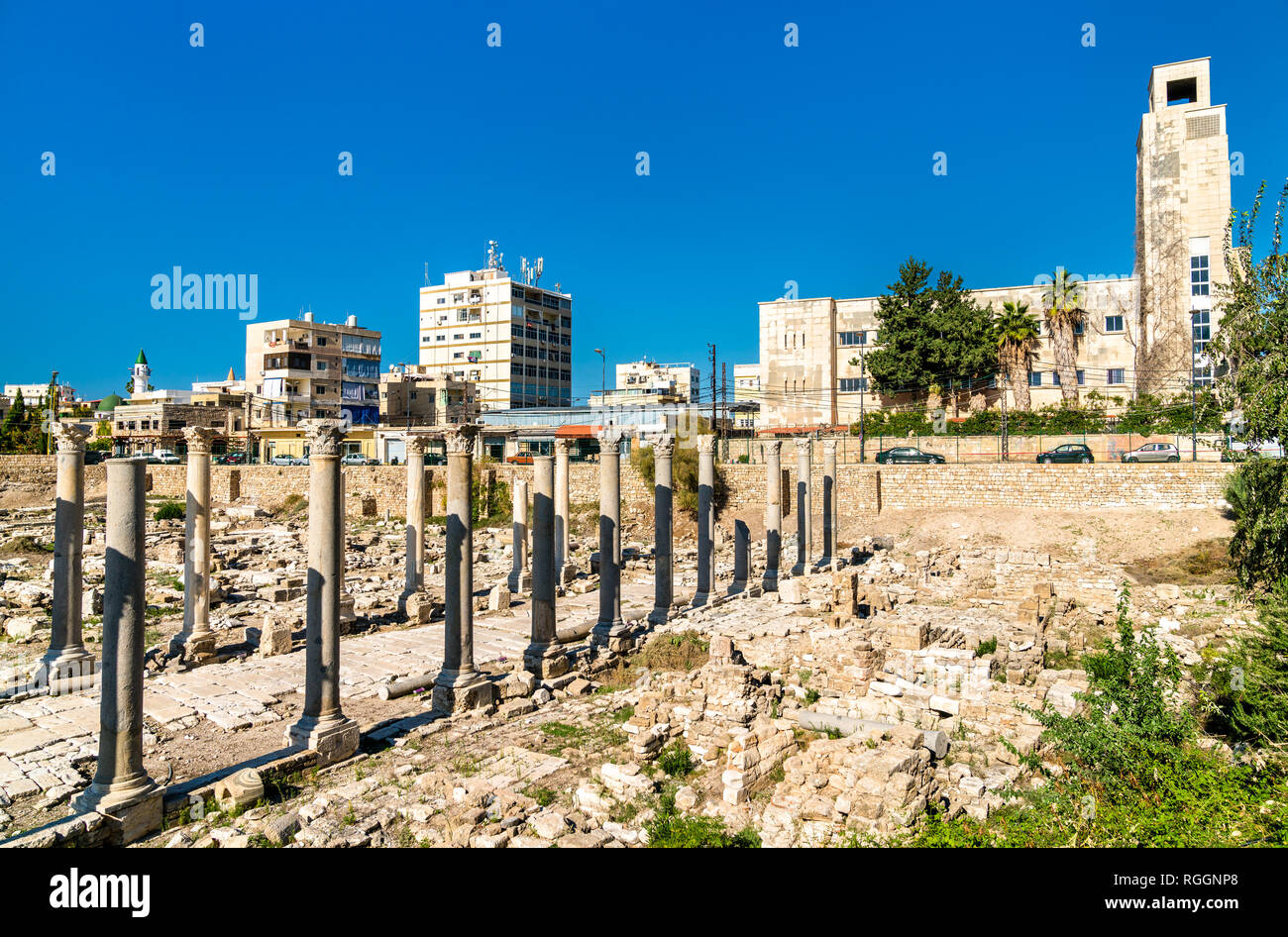 Al Mina archaeological site in Tyre, Lebanon Stock Photo - Alamy