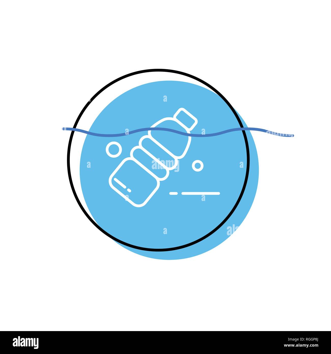 Plastic waste in the ocean concept. Sea Pollution Stock Vector Image ...