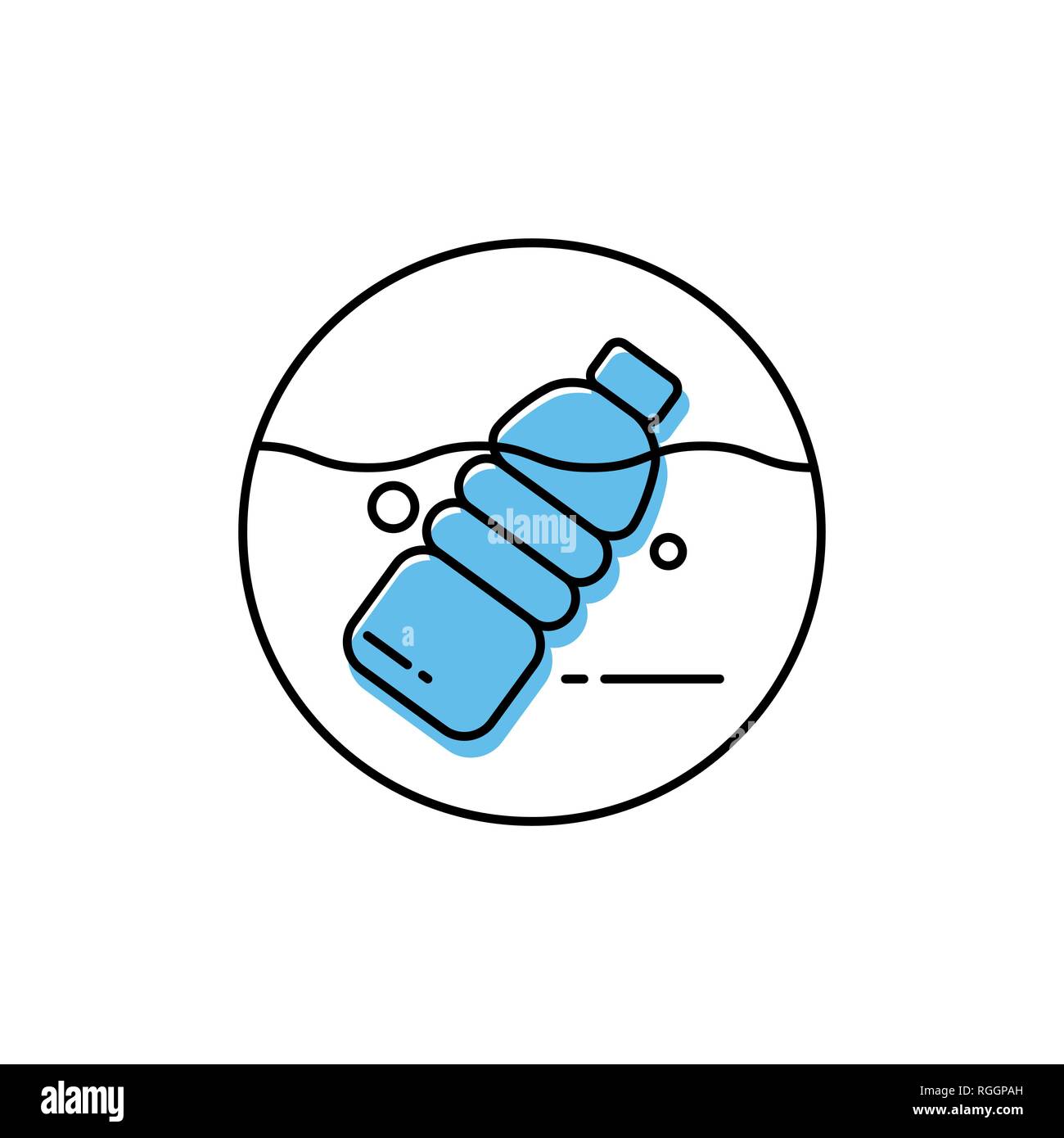 Plastic waste in the ocean concept. Sea Pollution Stock Vector Image ...