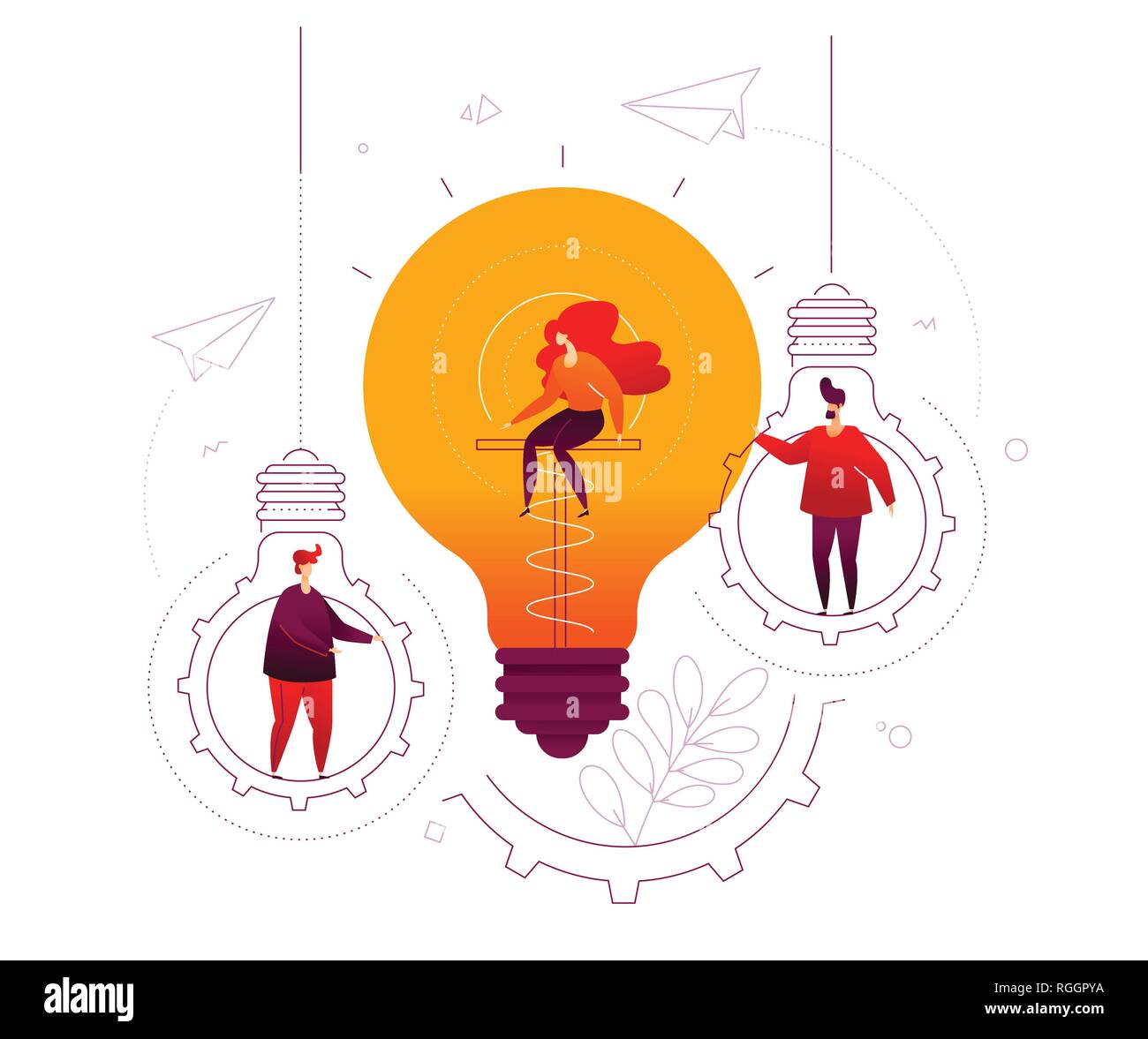 Bright idea - flat design style colorful illustration Stock Vector ...
