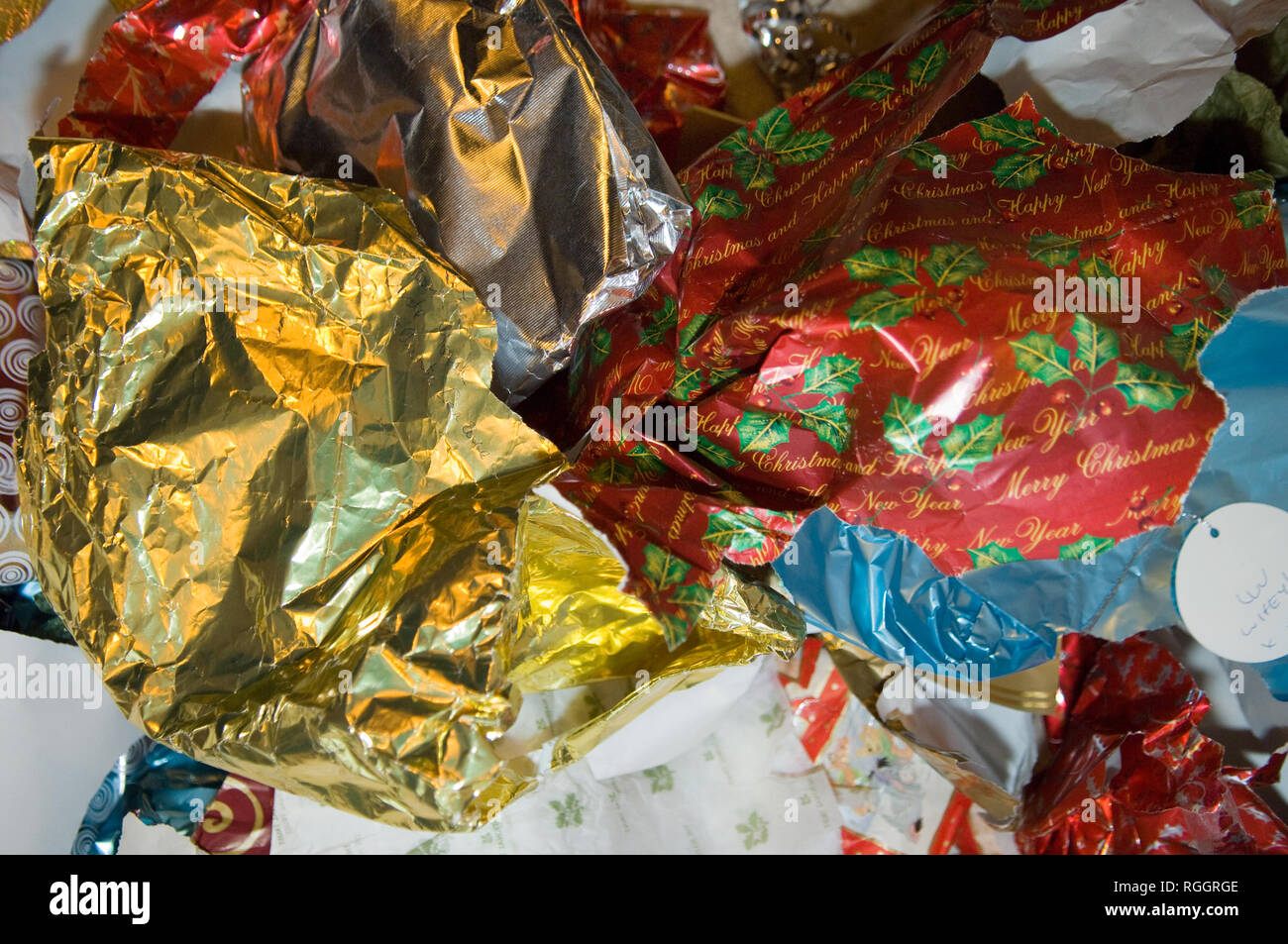 Christmas wrapping paper used hi-res stock photography and images - Alamy