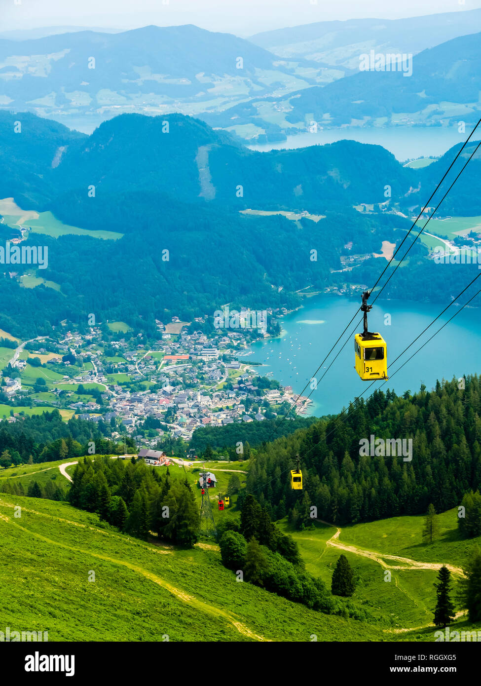 Oberösterreich, Österreich, Salzkammergut, Sankt Gilgen, Seilbahn auf ...