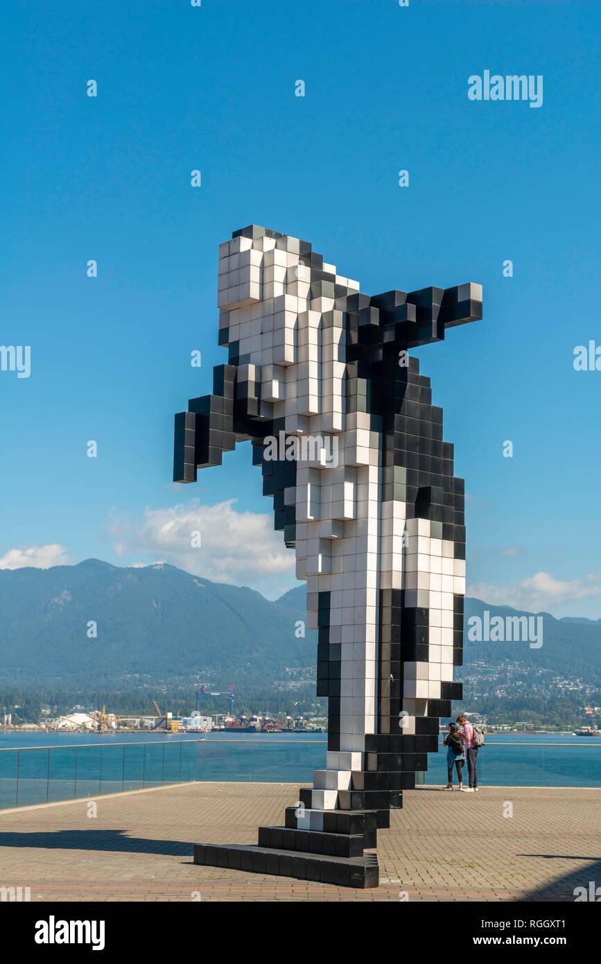 Sculpture Digital Orca, Jack Poole Plaza, Vancouver, British Columbia ...