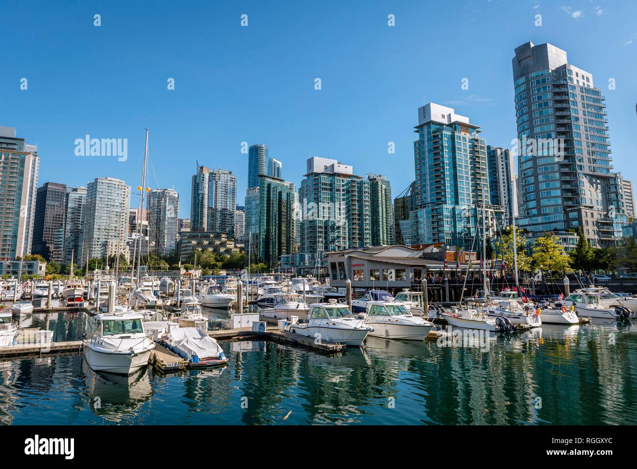 High-rise buildings on the promenade at the marina, Coal Harbour ...
