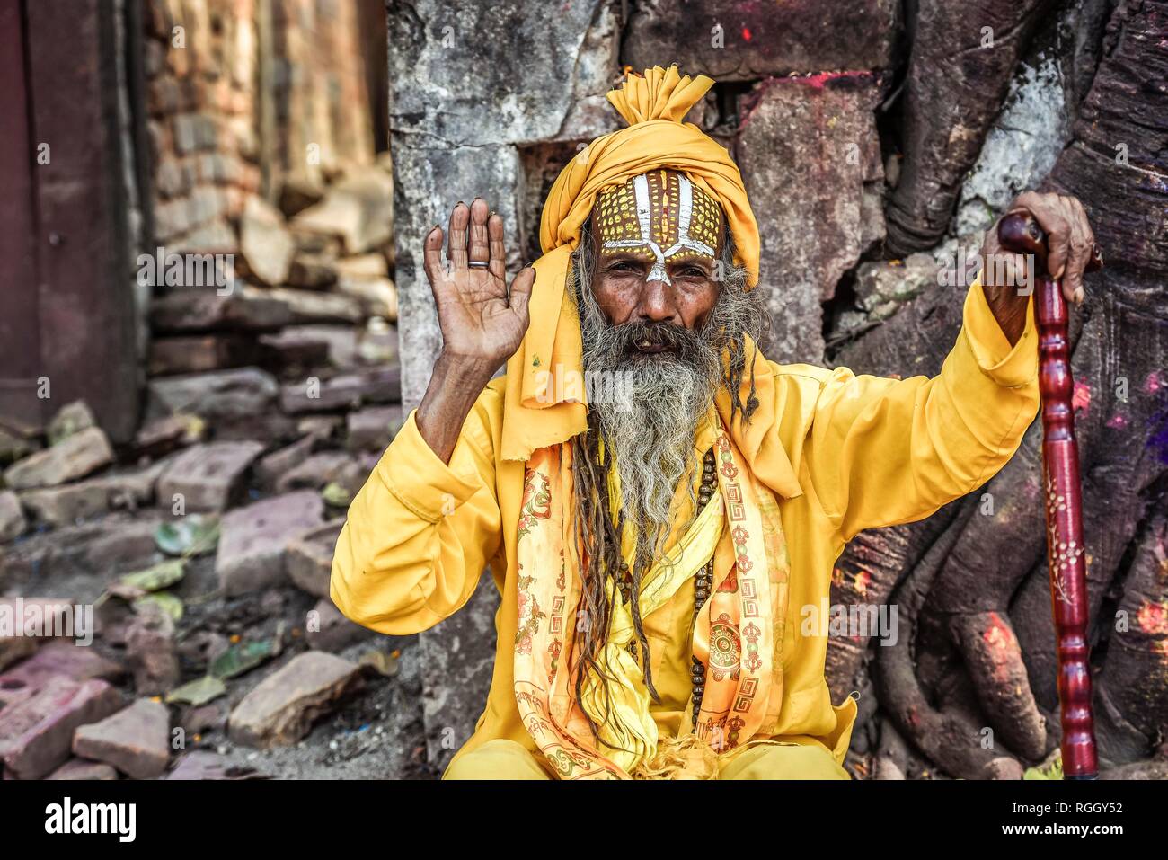 Sadhu, Ascetic, holy man, Pashupatinath, Kathmandu, Nepal Stock Photo ...