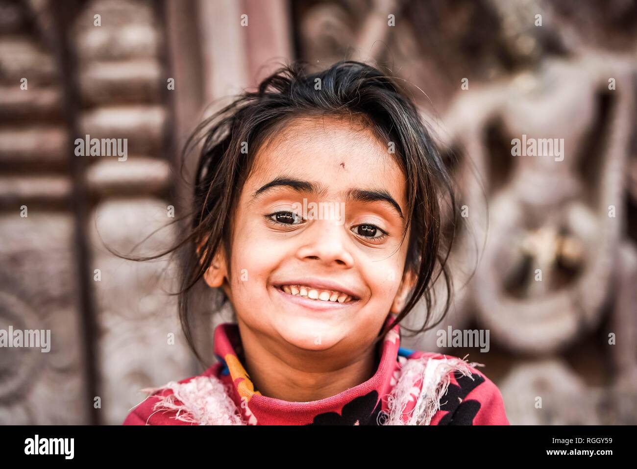 Laughing little girl, girl, Nepal Stock Photo - Alamy