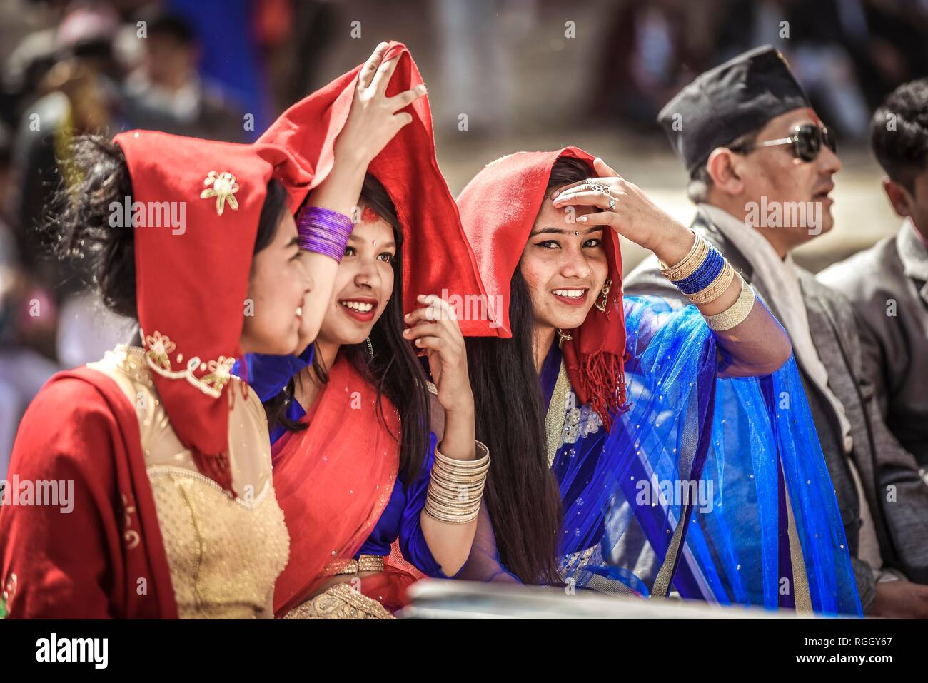 Laughing women, Streetlife, Kathmandu, Nepal Stock Photo - Alamy