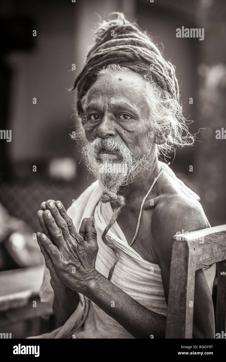Sadhu, holy man, yogi with Rasta dreadlocks hairstyle, Lumbini, Nepal ...