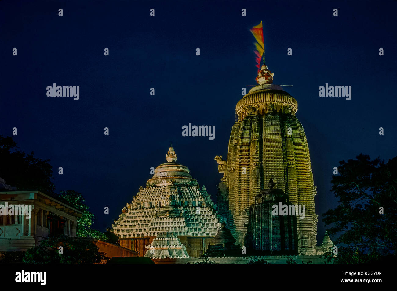 30-Dec-2016-Illuminated lord Jagannath temple by night ; Puri ; Orissa ...
