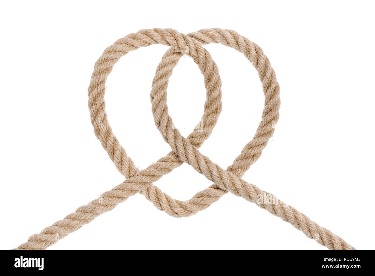 Nautical rope knot on white background Stock Photo - Alamy