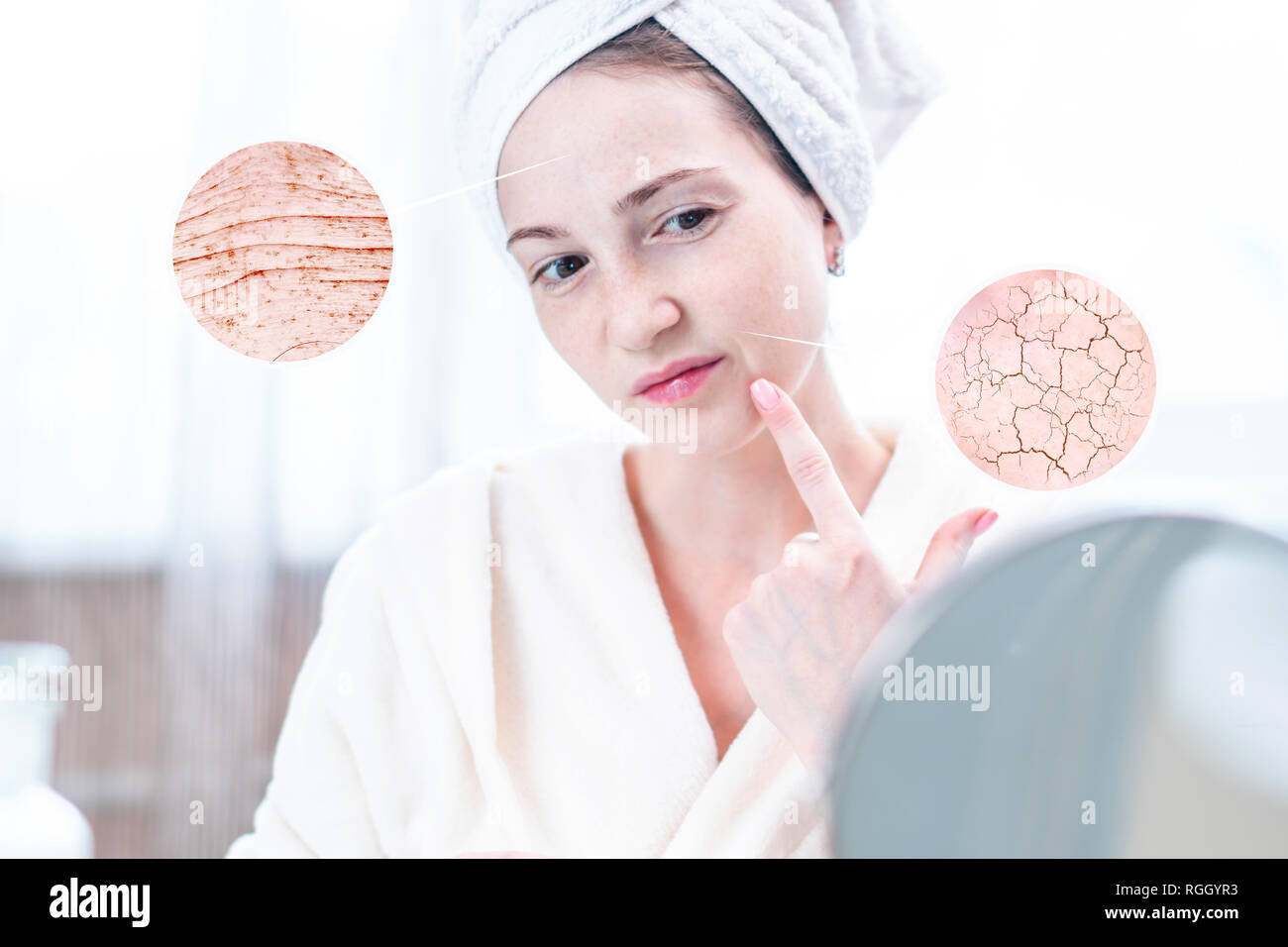 Beautiful woman face zoom wrinkles hi-res stock photography and images ...