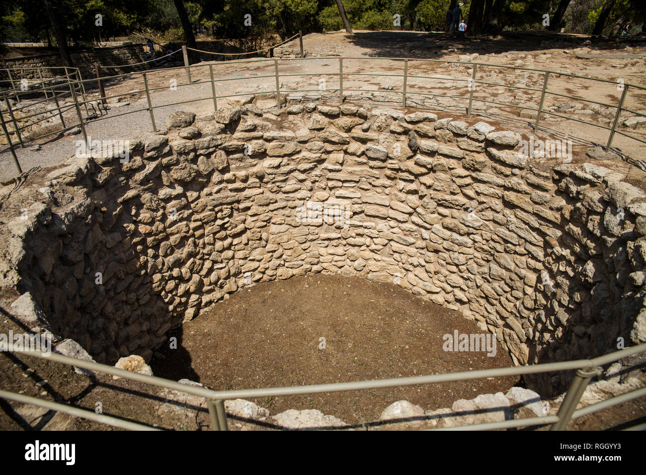 Mysterious pits. Knossos palace on the island of Crete in Greece ...