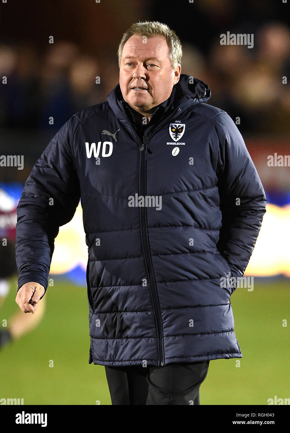 AFC Wimbledon manager Wally Downes Stock Photo - Alamy