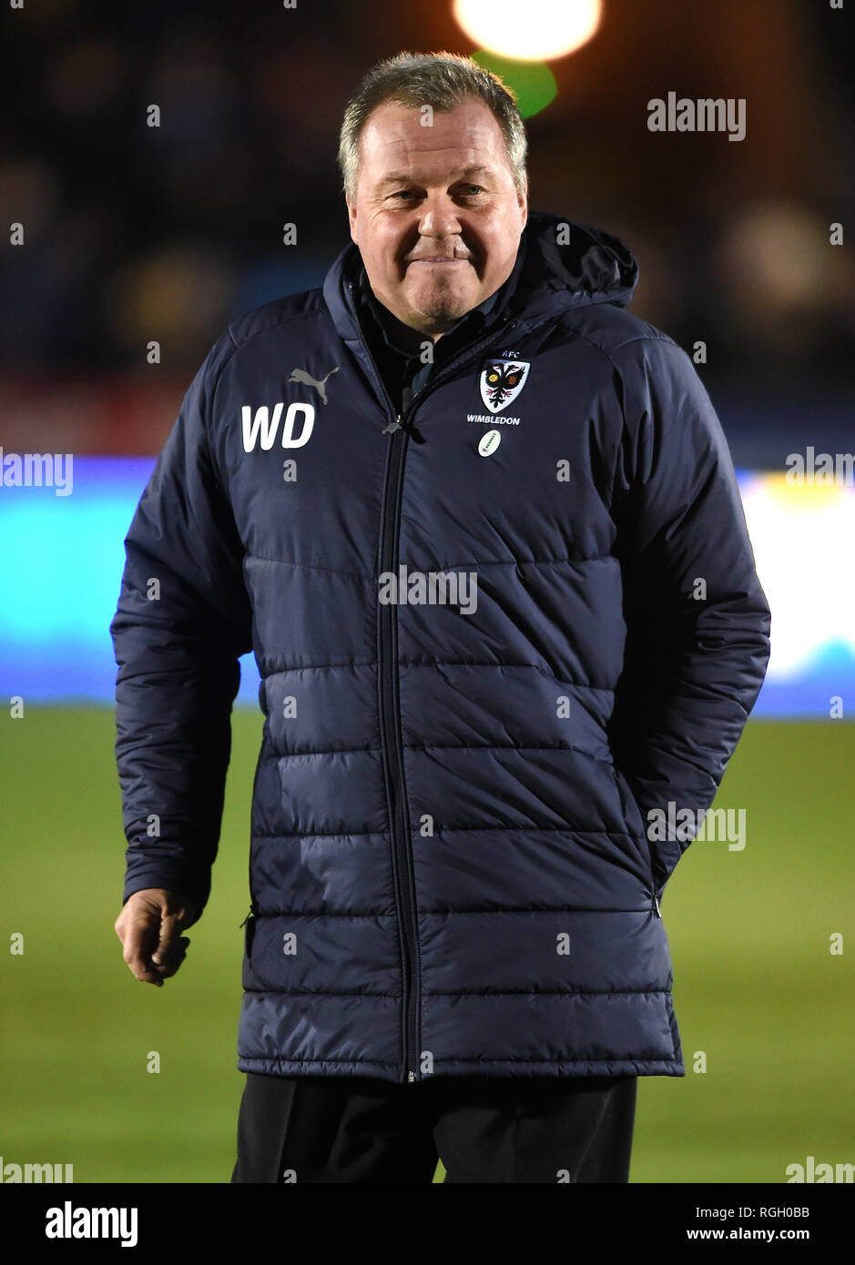 AFC Wimbledon manager Wally Downes Stock Photo - Alamy