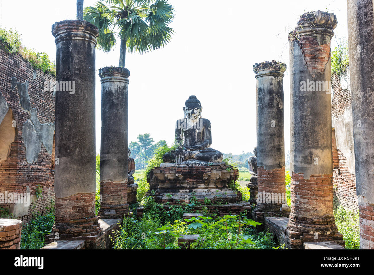 ruins of the ancient kingdom of Ava Amarapura Mandalay state Myanmar ...