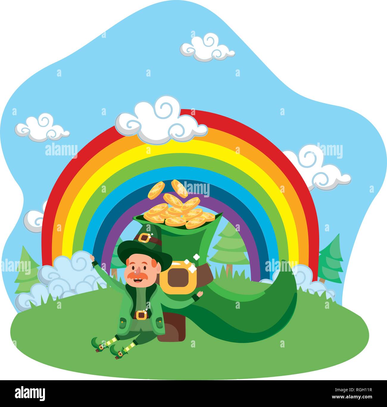 leprechaun gold rainbow Stock Vector Image & Art - Alamy