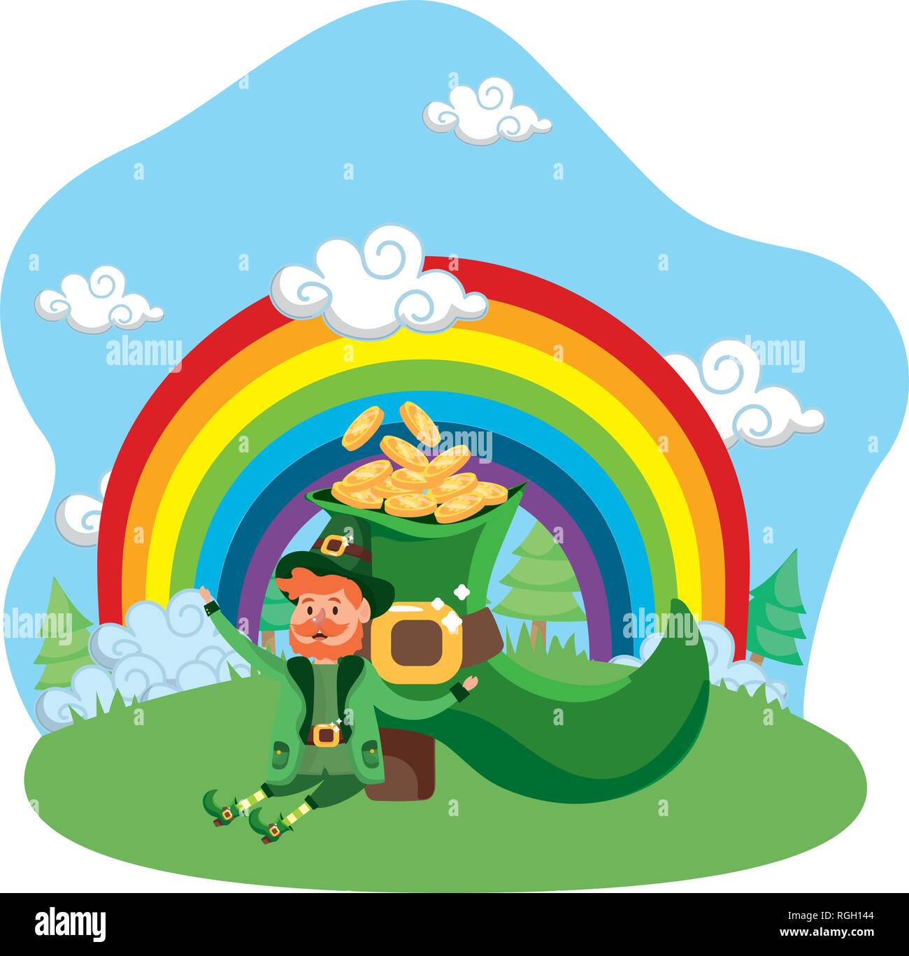 leprechaun gold rainbow Stock Vector Image & Art - Alamy