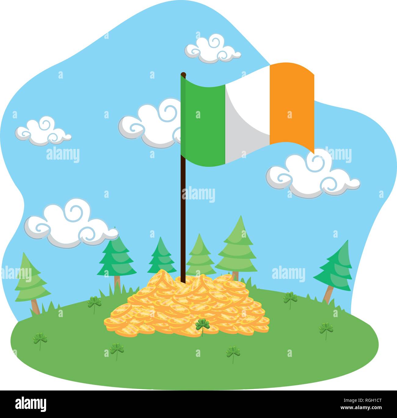 gold pile irish flag Stock Vector Image & Art - Alamy