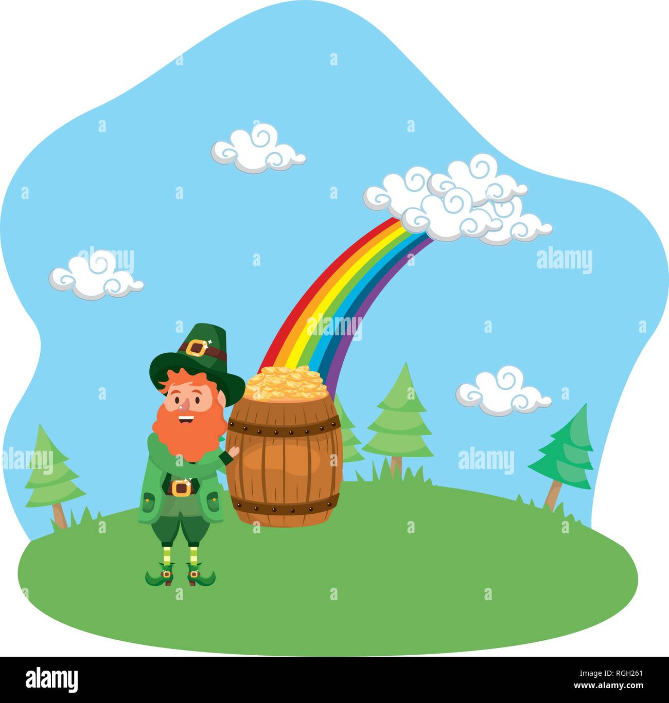 leprechaun gold rainbow Stock Vector Image & Art - Alamy