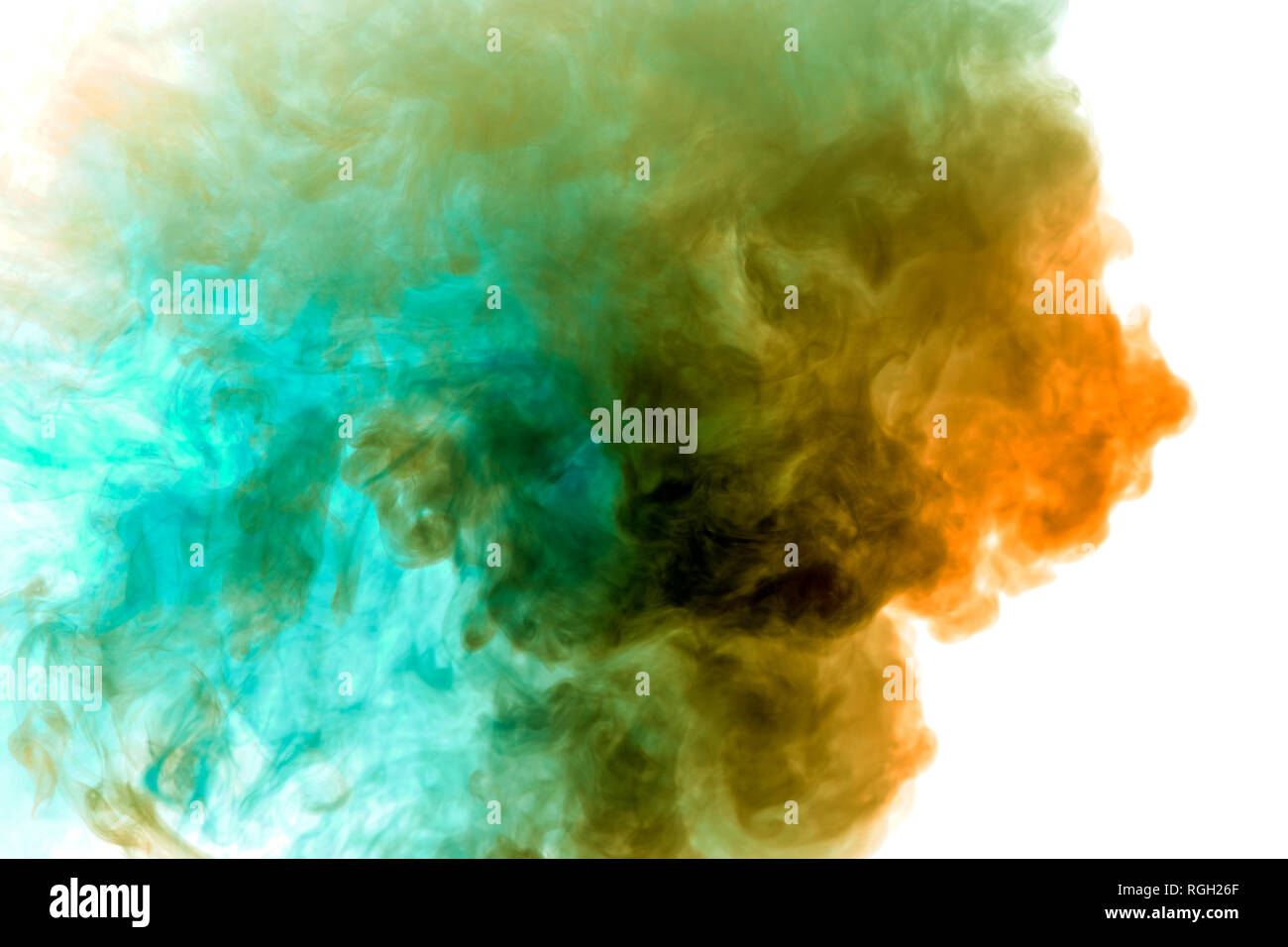 A thick column of smoke rises up as a cloud exhaled from a vape on a ...