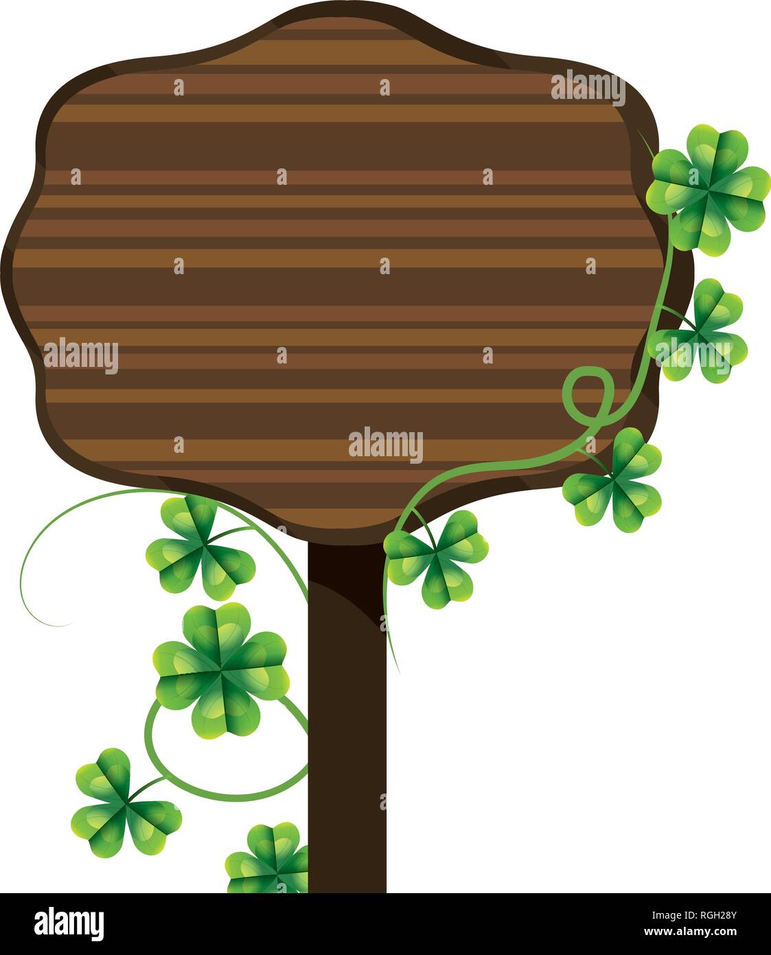 wooden sign clover Stock Vector Image & Art - Alamy