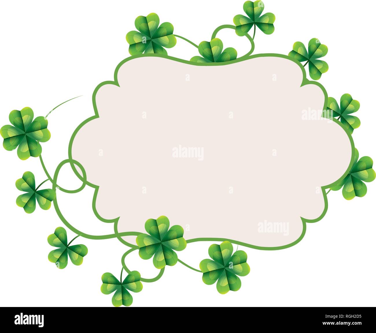 frame four leaf clover Stock Vector Image & Art - Alamy