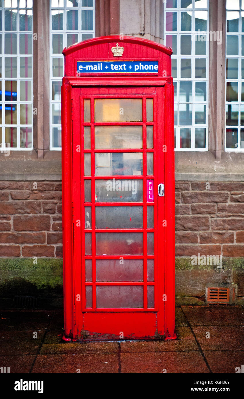 Ex Telephone Booth at Penrith Railway Station, Penrith, Cumbria ...