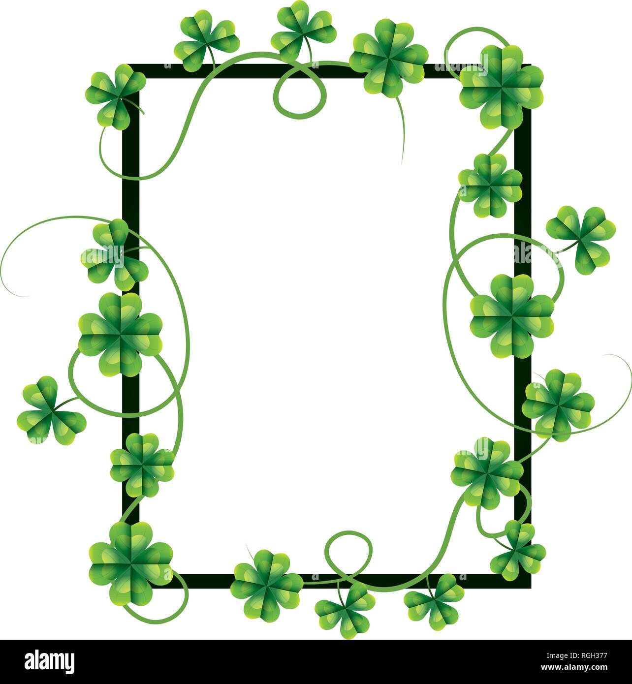Frame Four Leaf Clover Stock Vector Image Art Alamy