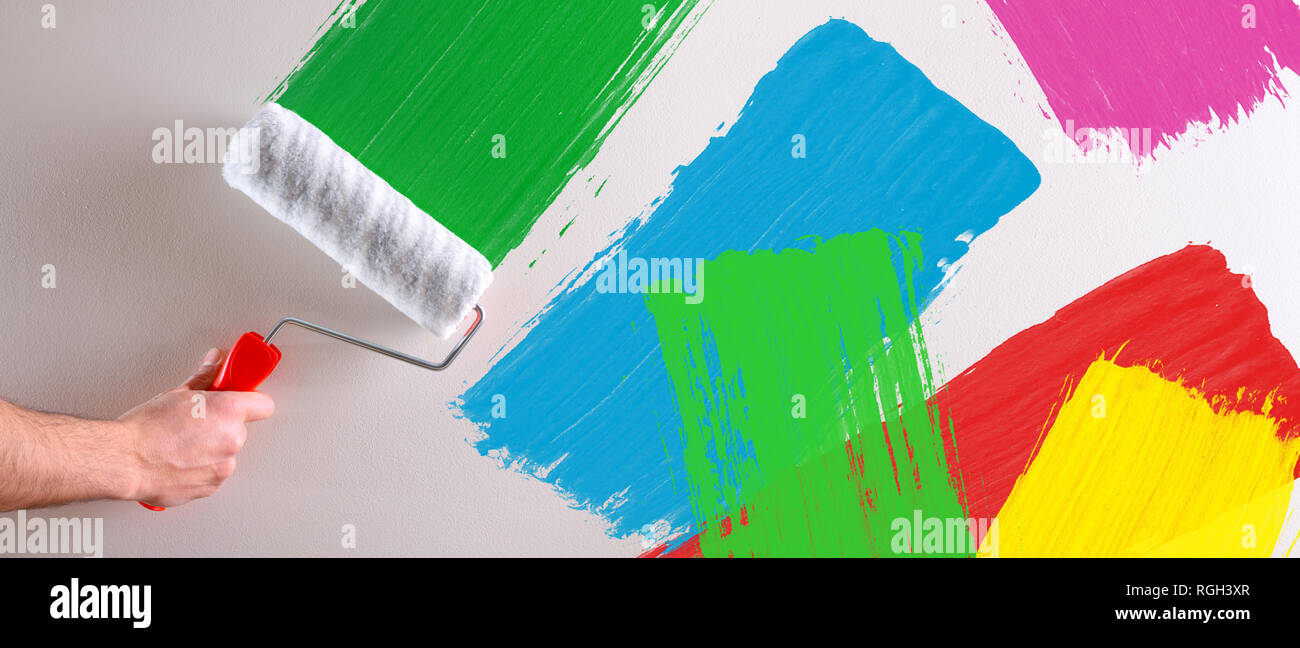Paint sample on wall hi-res stock photography and images - Alamy