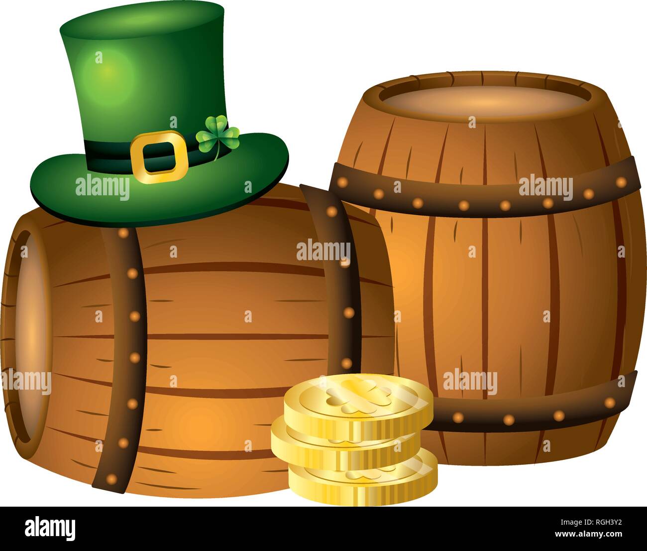 Wooden barrel beer clover hi-res stock photography and images - Alamy