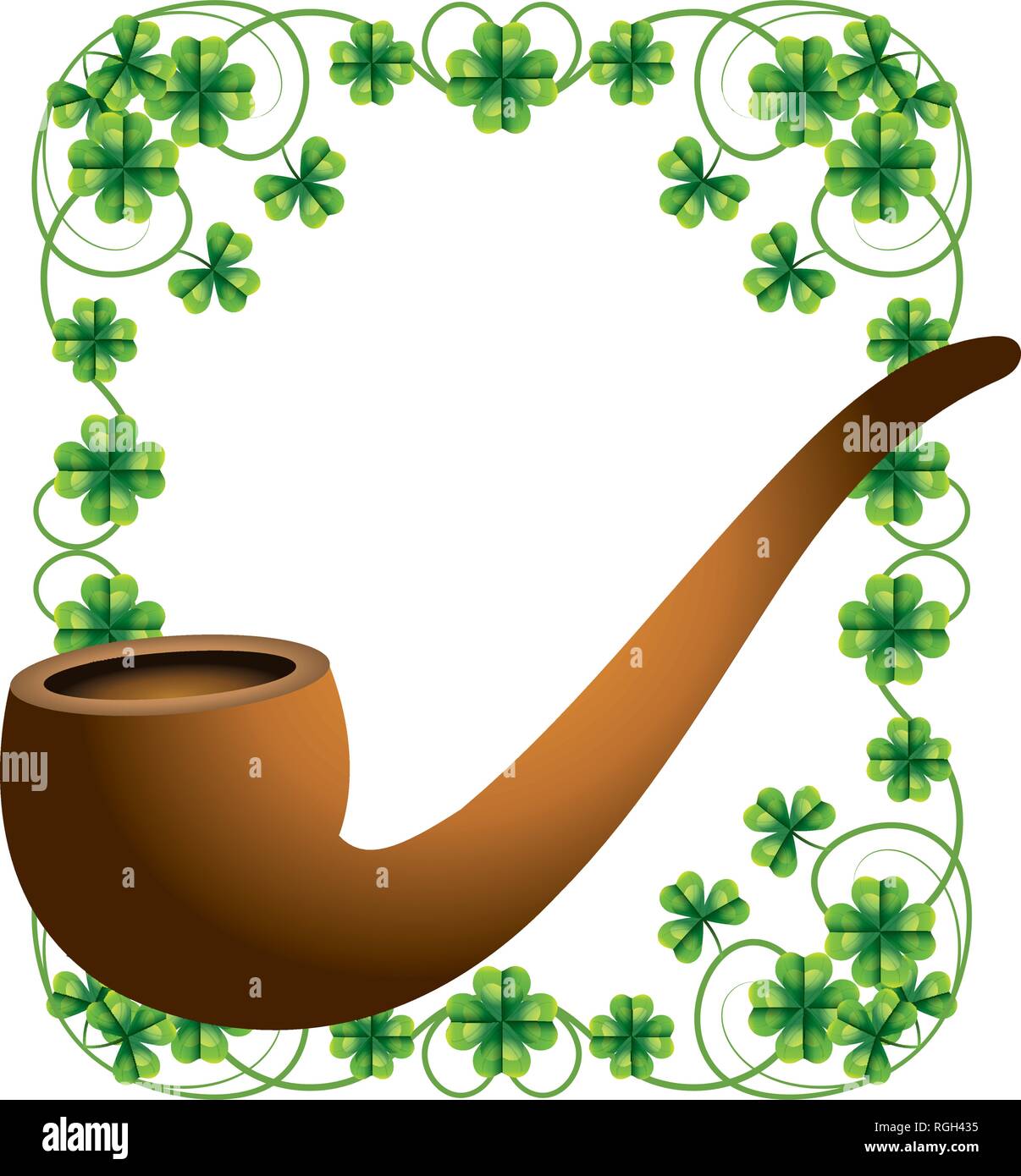 pipe wooden smoke clover frame Stock Vector Image & Art - Alamy