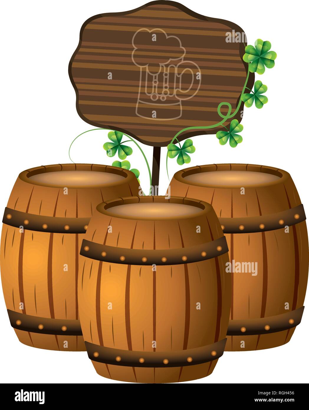 beer barrel wooden sign Stock Vector Image & Art - Alamy