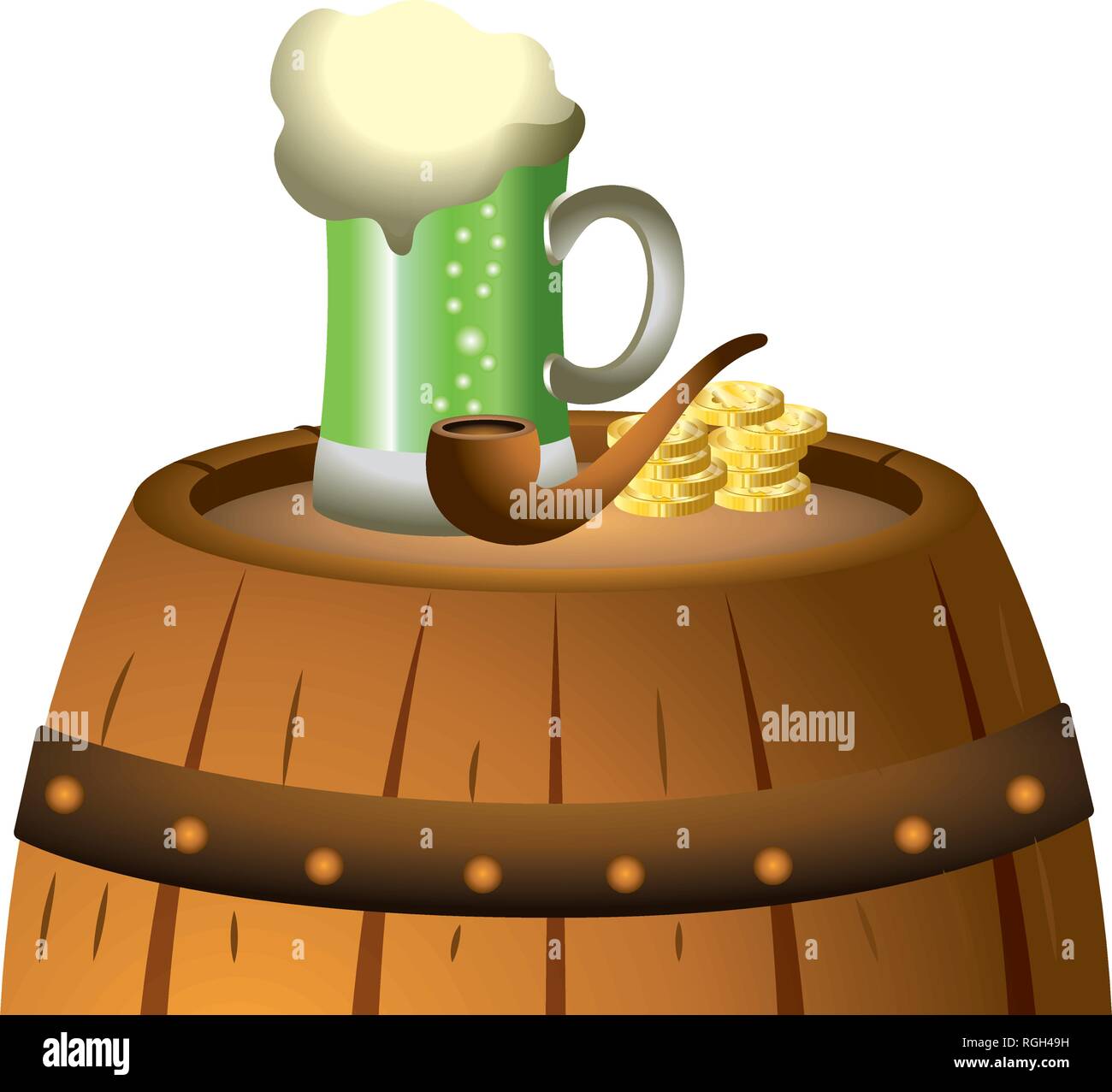 beer green gold coins Stock Vector Image & Art - Alamy